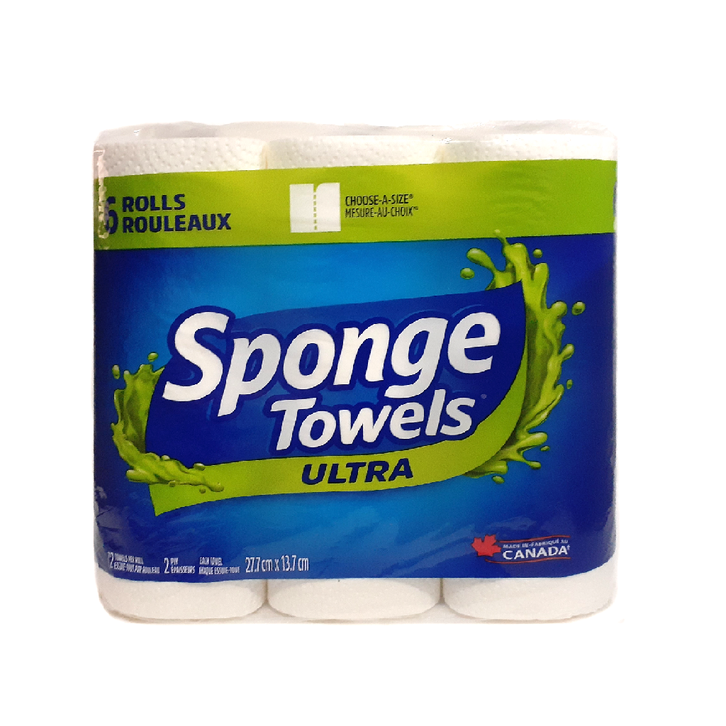 SpongeTowels Ultra Choose A Size Paper Towels, 6 Rolls | Grocery2u.ca