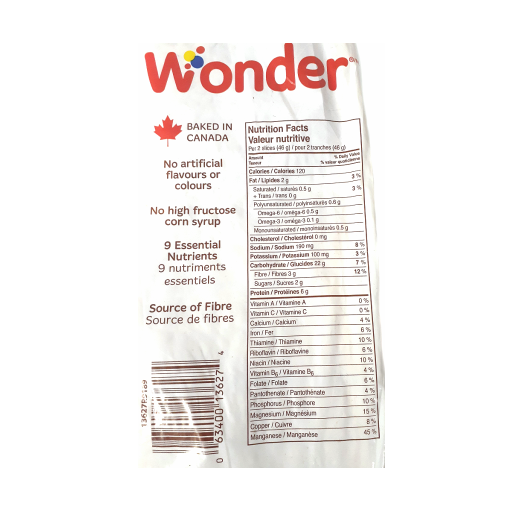 Wonder, Whole Wheat Thin Sliced Sandwich Bread